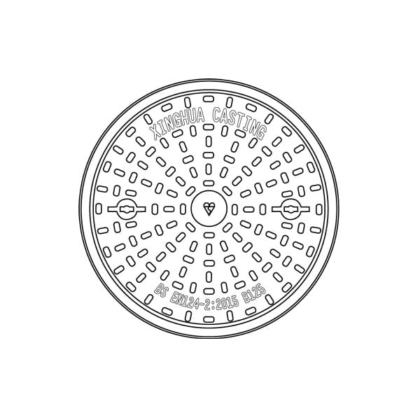Φ450(mm)Round Manhole Cover,Key Holes,Black Asphaltic Coated