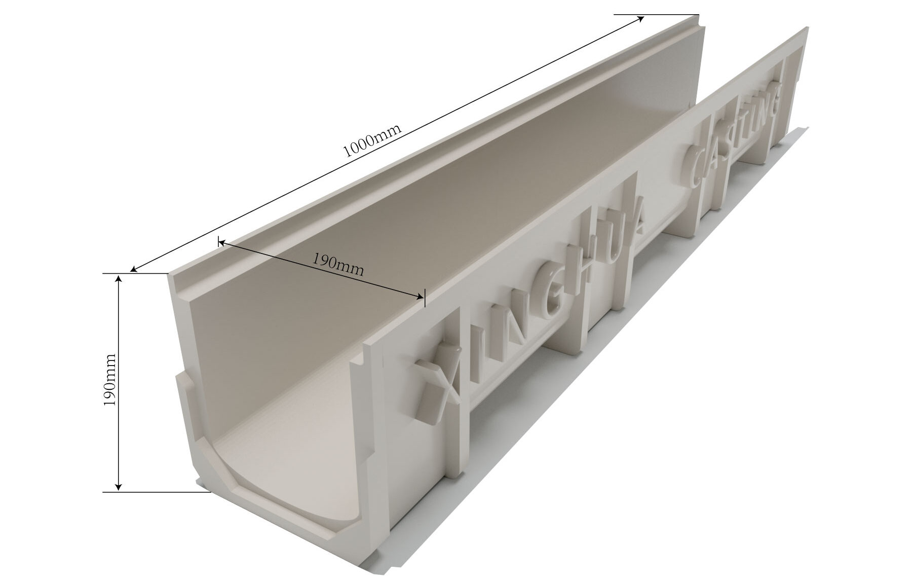 U-shaped resin gutter,190*190